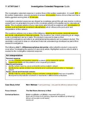 2024 11 ATAR Unit 1 Short Answer Response Guide - 1 11 ATAR Unit 1 ...