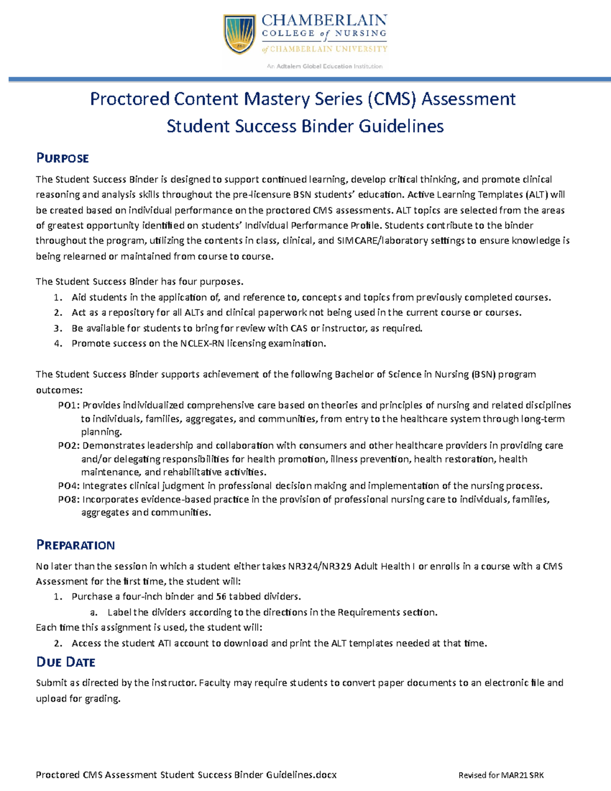 Week 8 Proctored CMS Assessment Remediation Student Success Binder ...