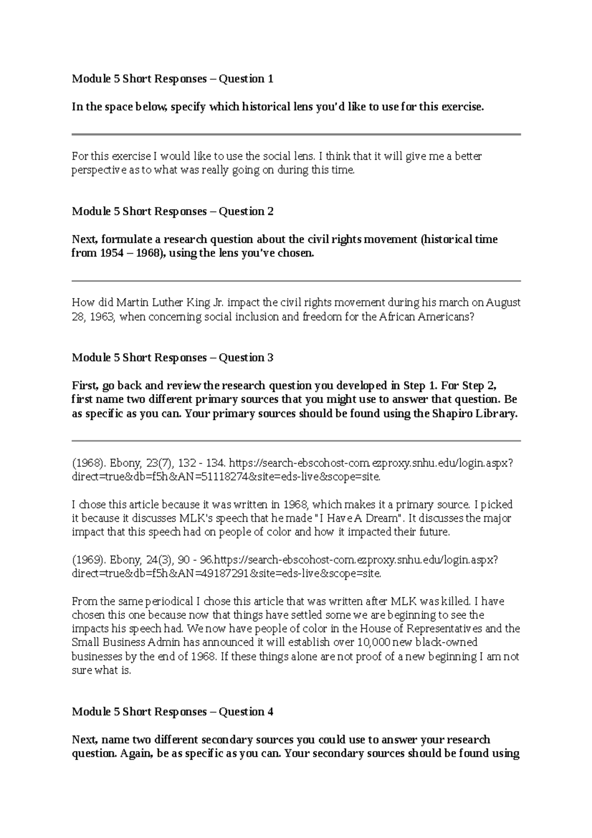 Module 5 Short Responses - Module 5 Short Responses – Question 1 In the ...