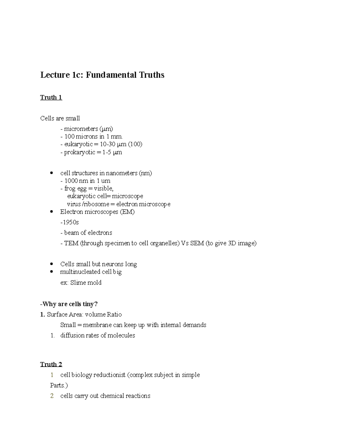 Lecture 1c - Cell Biology Mindy Mccarville Fall 2021 - Lecture 1c ...