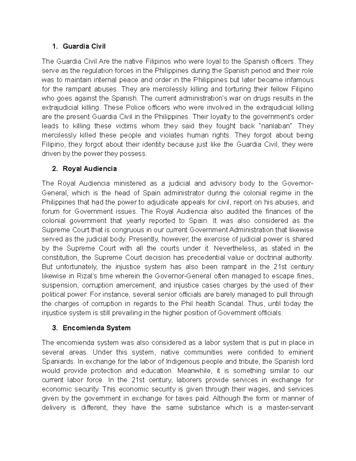 Rizal - 1. Guardia Civil The Guardia Civil Are the native Filipinos who ...