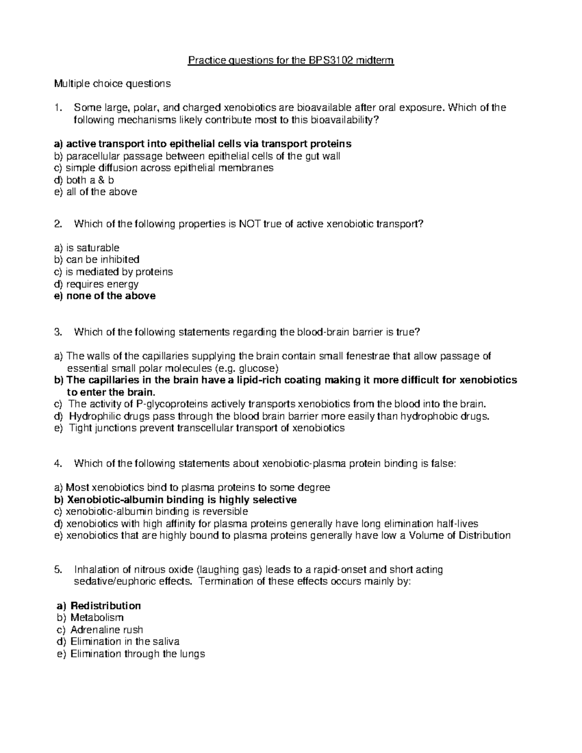 2024 Midterm practice questions ANS-3 - Practice questions for the ...