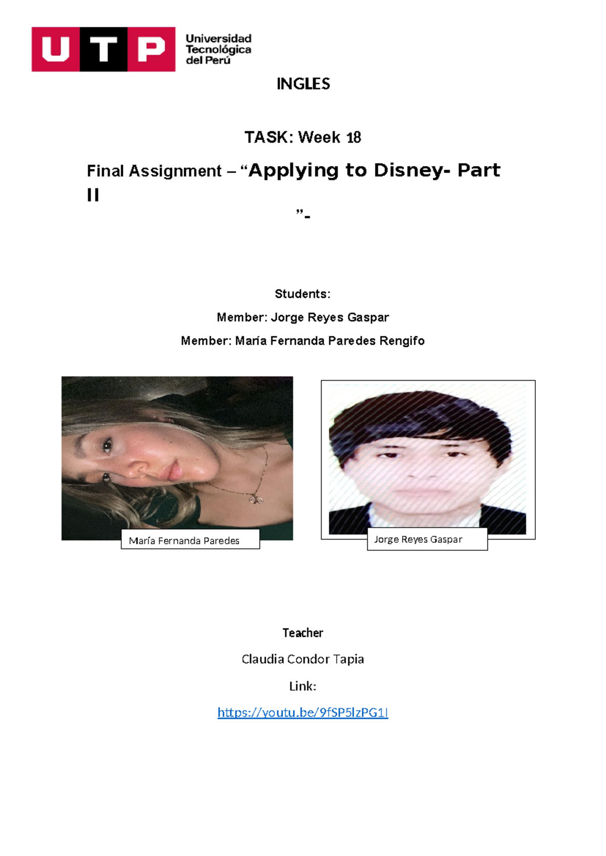 Weeek 18 - week 18 . ultima practica - ingles, tarea - INGLES TASK: Week 18 Final Assignment ...