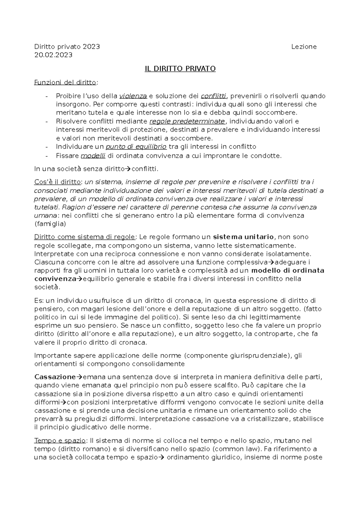 Diritto privato slides - Diritto privato 2023 Lezione 20. IL DIRITTO ...