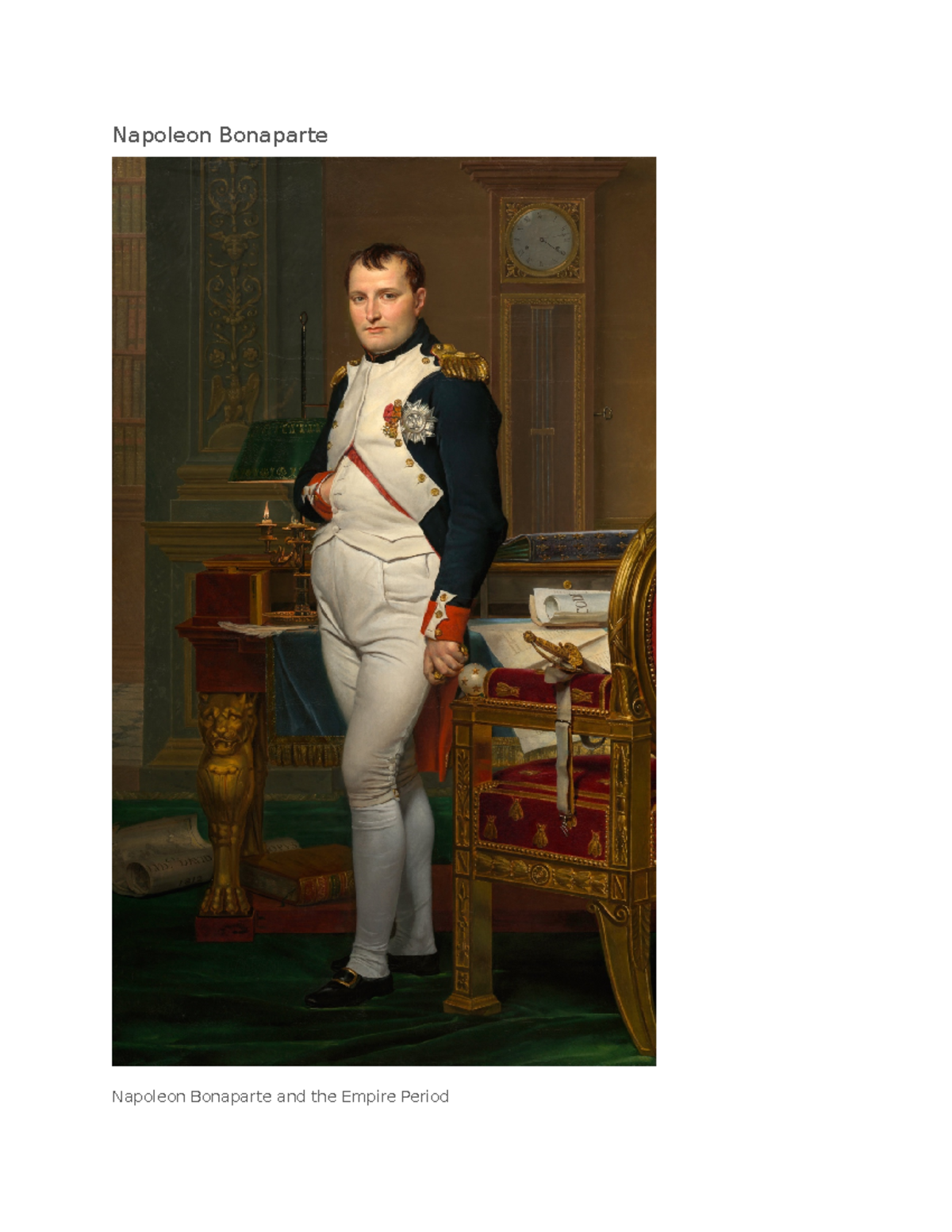 Module 6 - ART NOTES SPEITH - Napoleon Bonaparte Napoleon Bonaparte and ...
