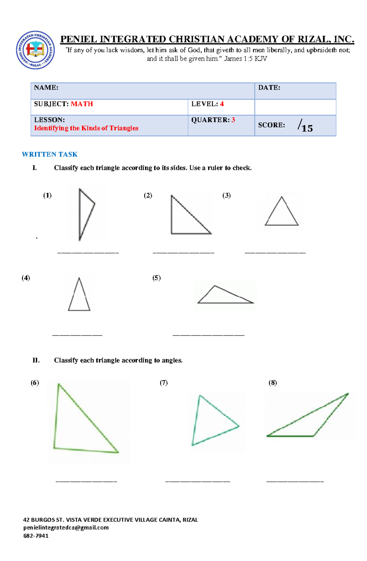 WSMath 4.C6L3- Identifyingthe Kinds Of Triangles (F) - 42 BURGOS ST ...