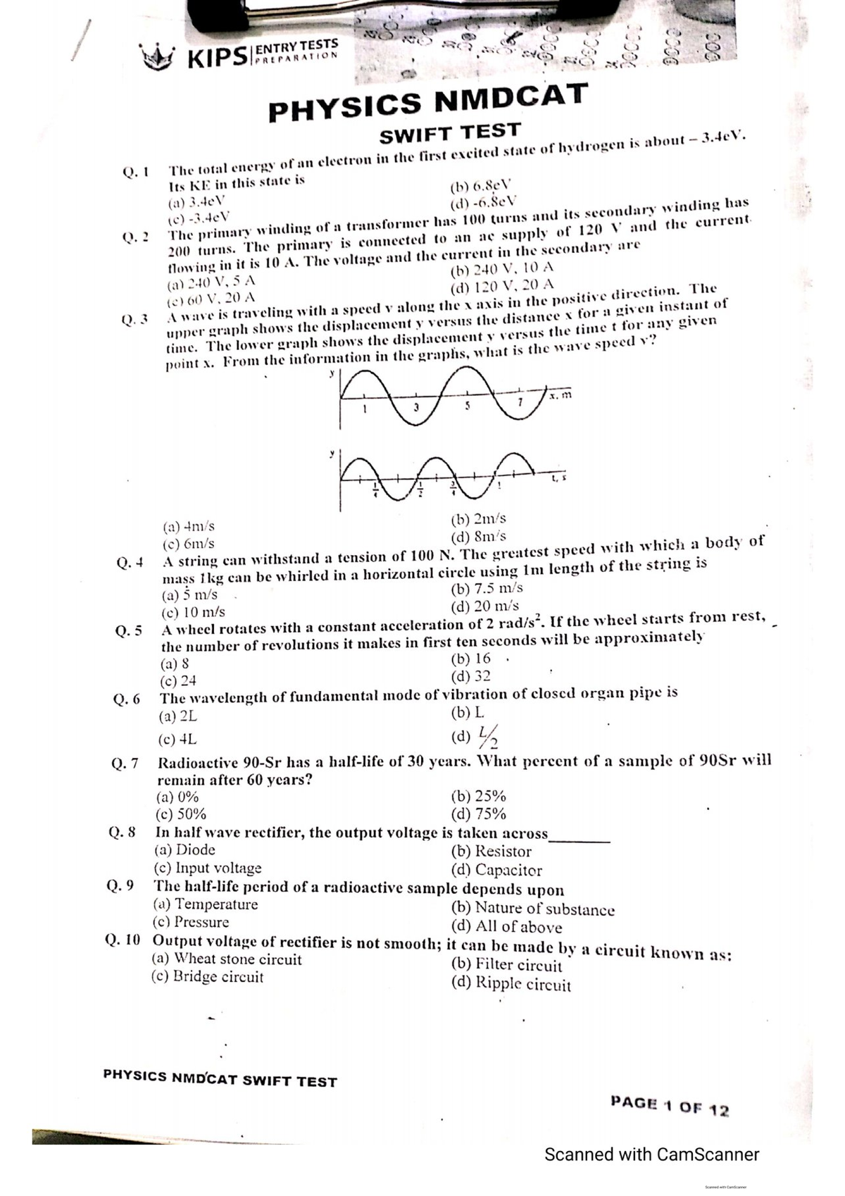 KIPS Physics Swift(Final Strike) - Chemistry - Studocu