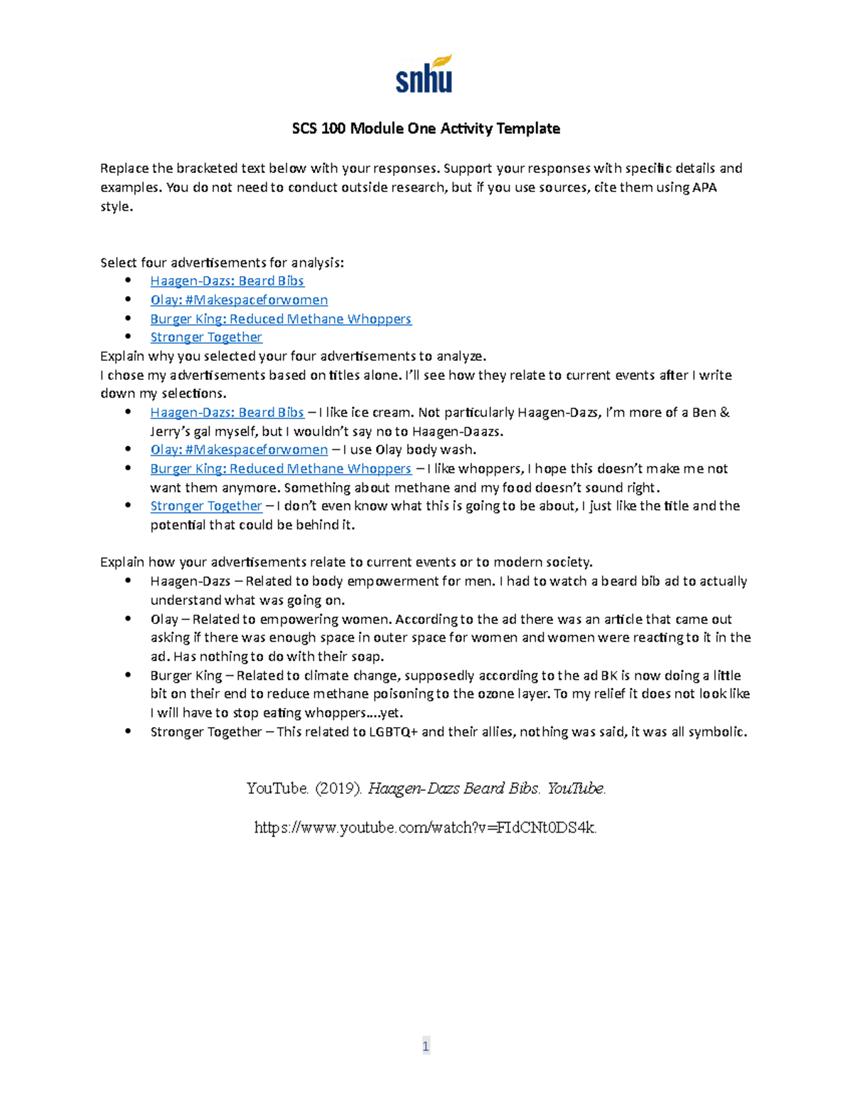 SCS 100 Module One Activity Template - SCS 100 Module One Activity ...