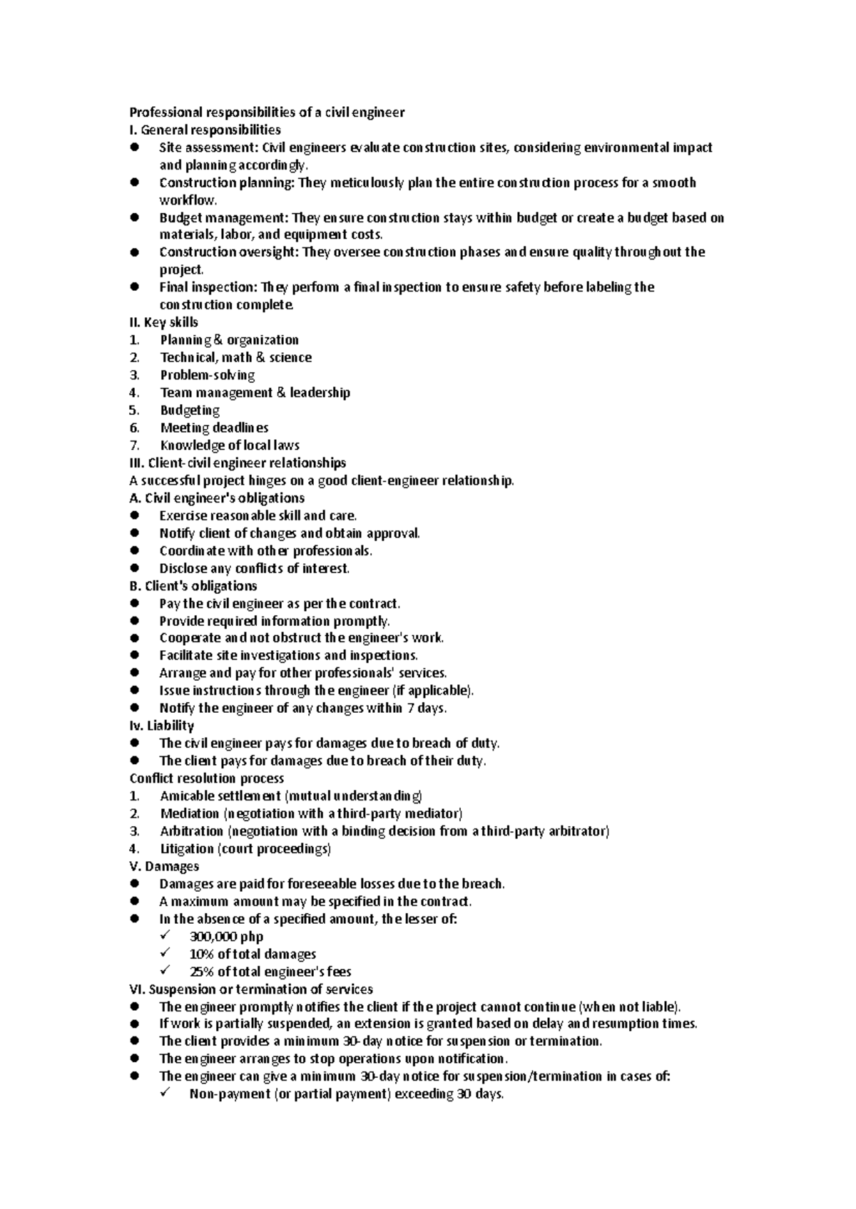 Professional responsibilities of a civil engineer - General ...