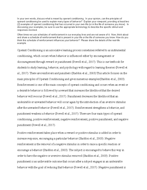 Unit4Assignment Learning Theory - Assignment Unit 4: Learning Theories One of the most important ...