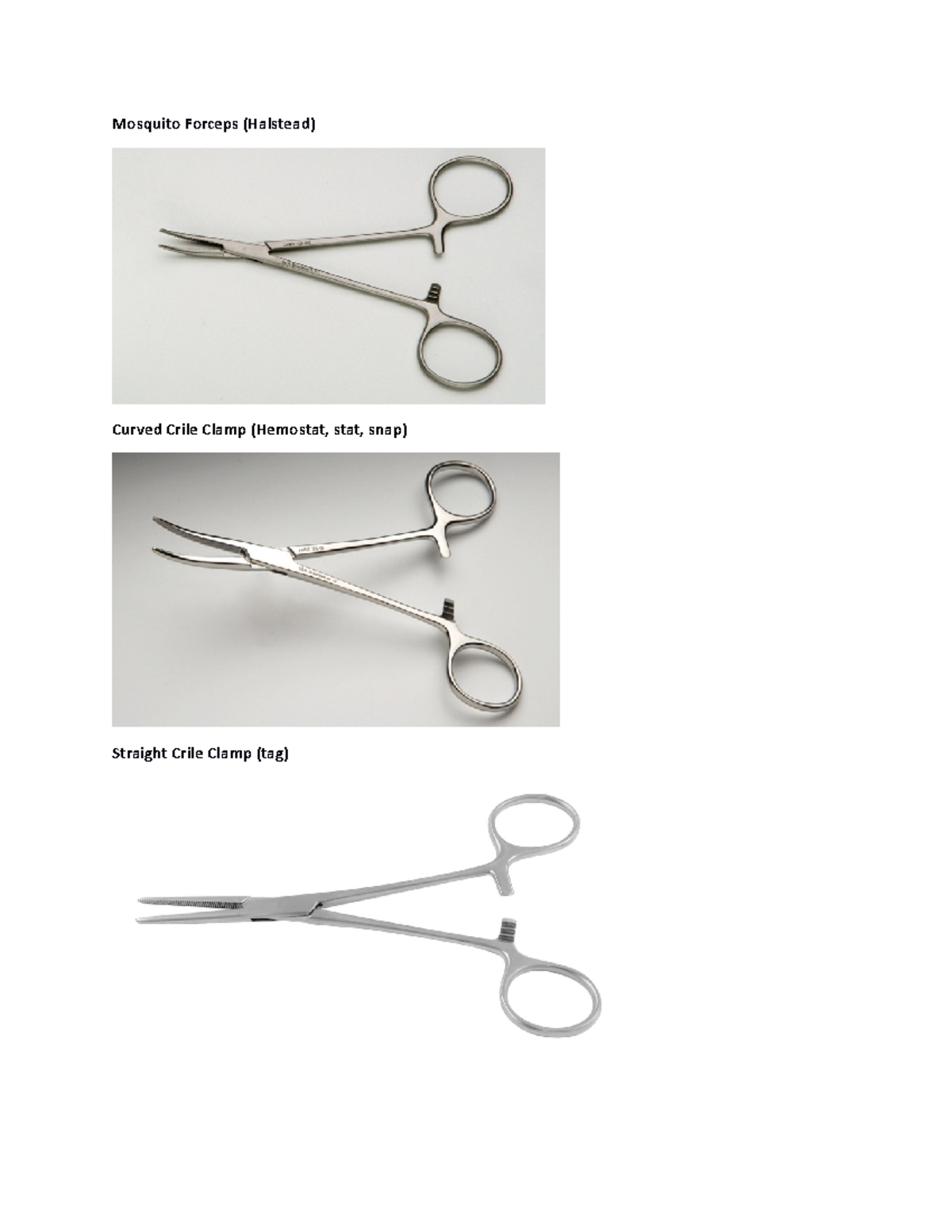 General instruments/ supplies - Mosquito Forceps (Halstead) Curved ...
