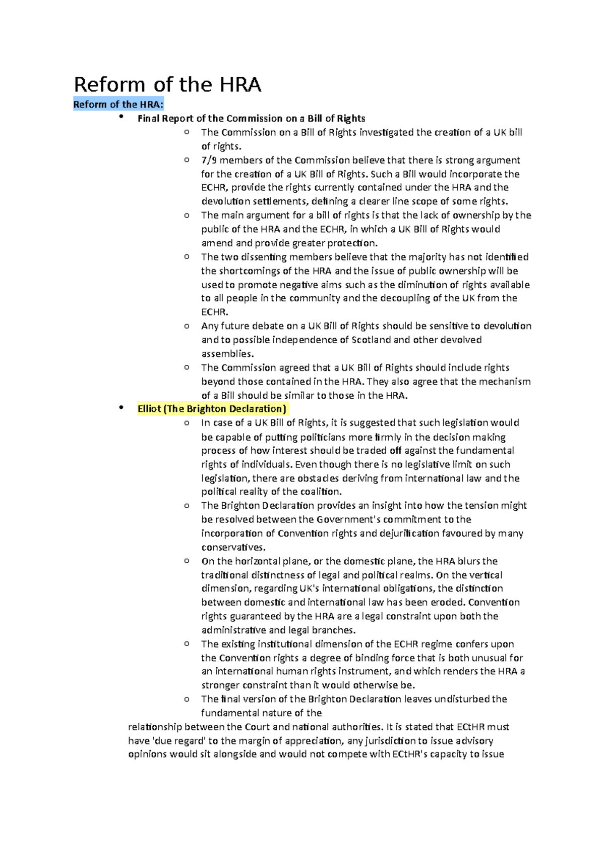 Reform of the HRA - Summary - Reform of the HRA Reform of the HRA ...