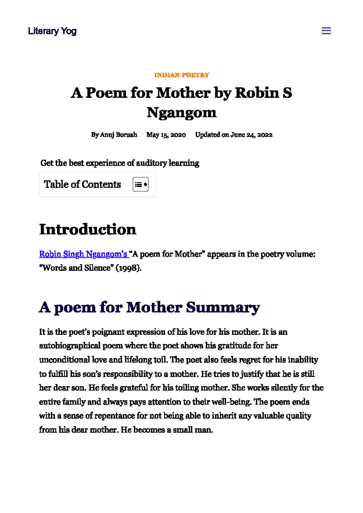 A Poem to mother - violence and memory studies - Studocu