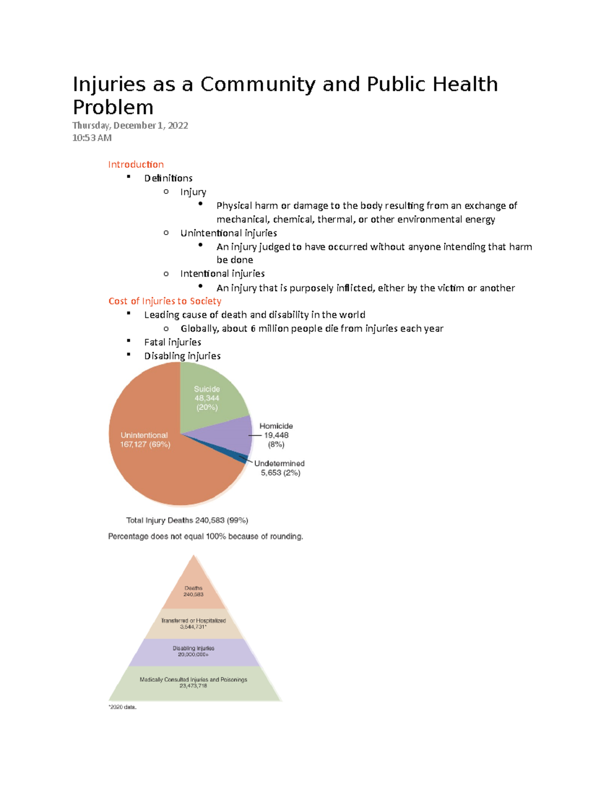 Injuries as a Community and Public Health Problem - Injuries as a ...