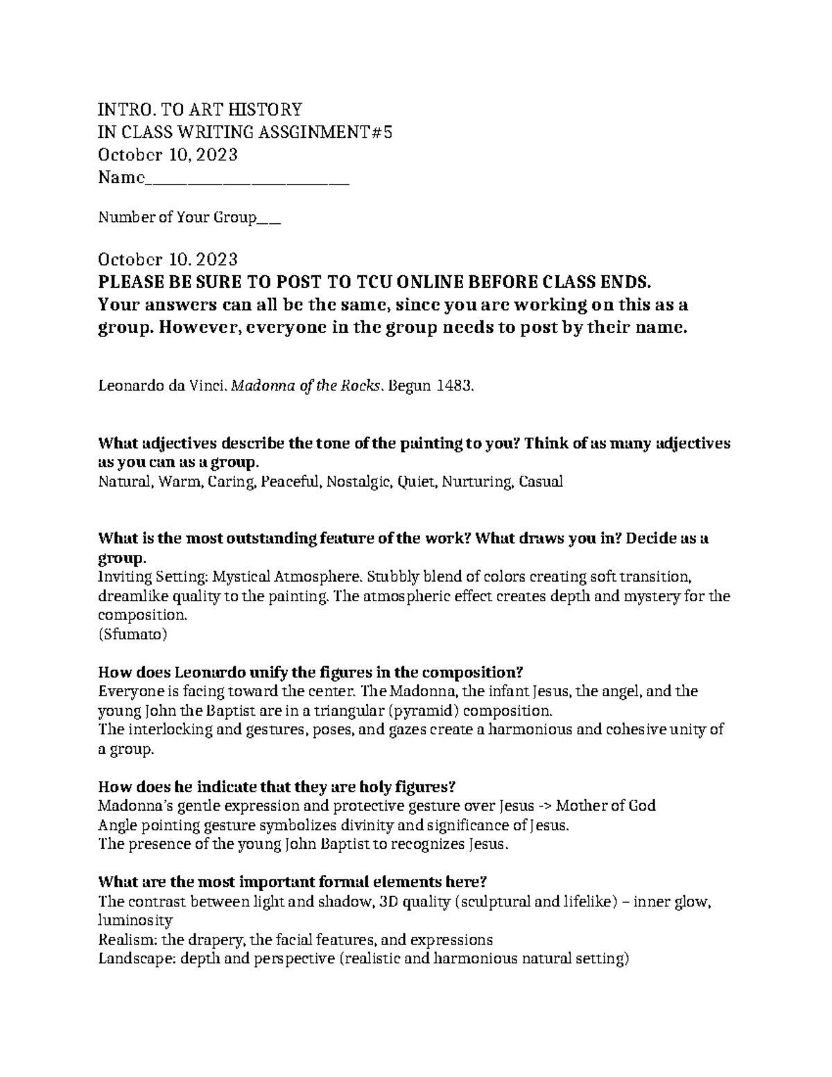 Nguyen Anh Writing Assignment#5 - INTRO. TO ART HISTORY IN CLASS ...