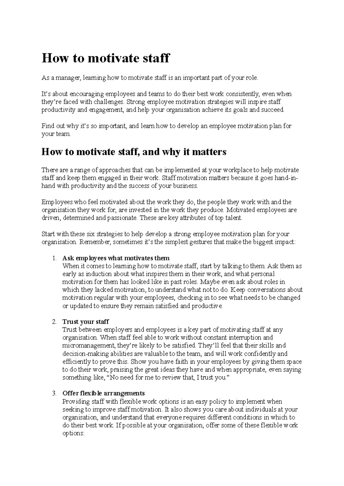 How to motivate staff - It’s about encouraging employees and teams to ...