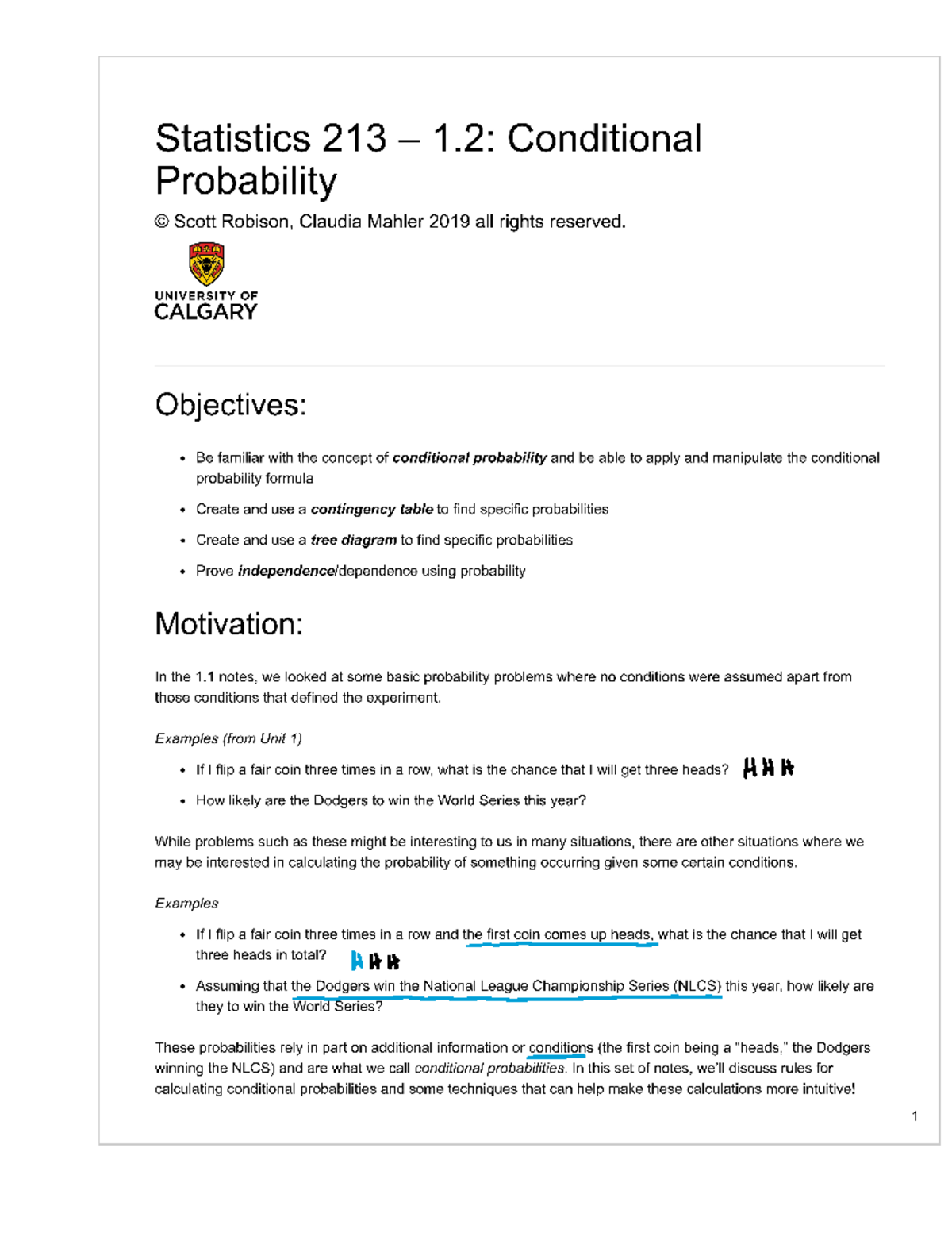 1.2 Conditional Probability [ Completed] - Stat 213 - Studocu