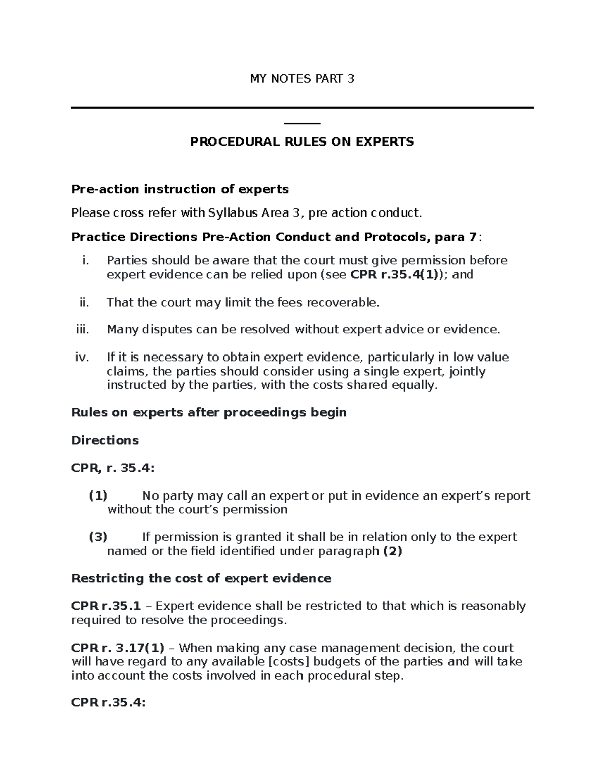 MY Notes PART 3 - MY NOTES PART 3 - Studocu