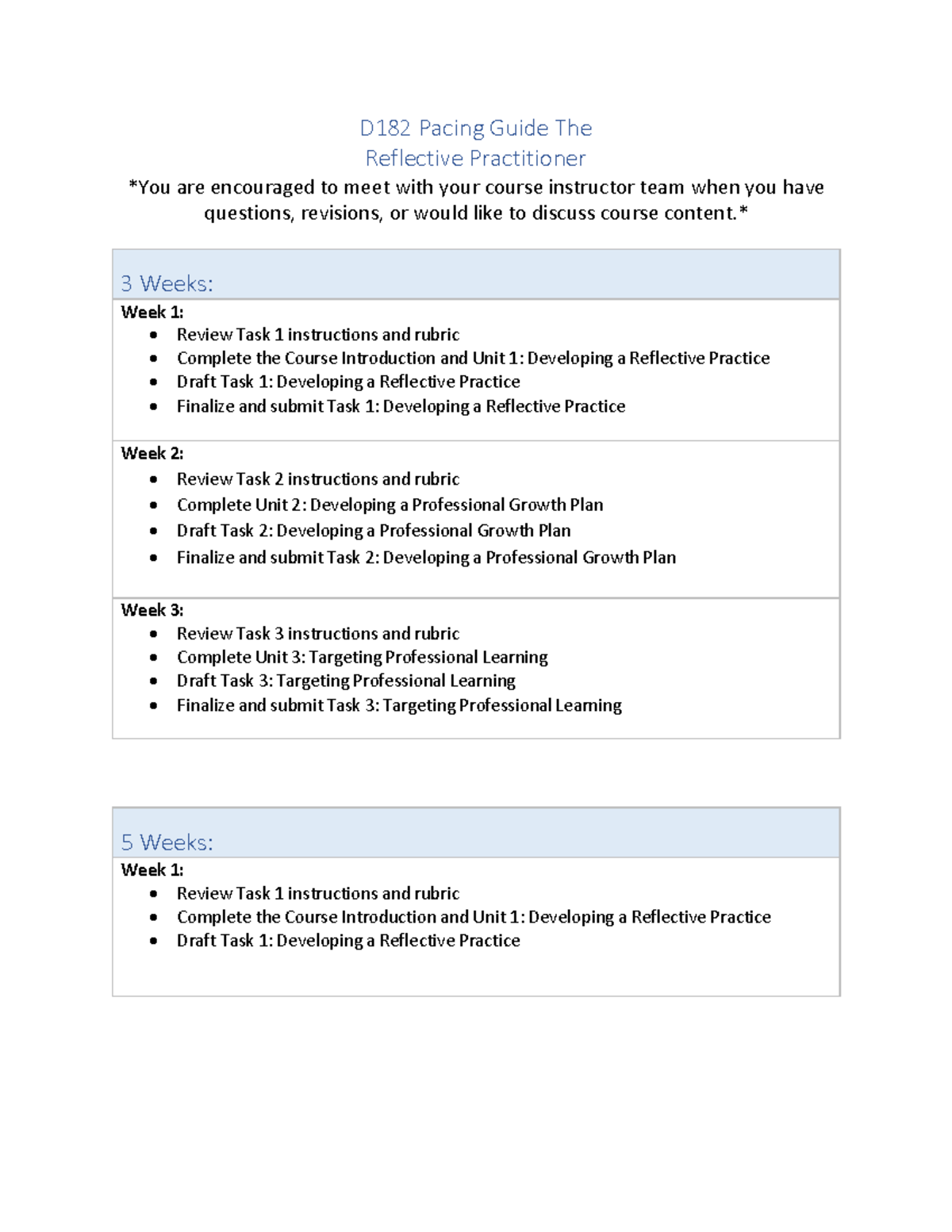 WGU D182 Pacing Guide - D182 - WGU - Studocu