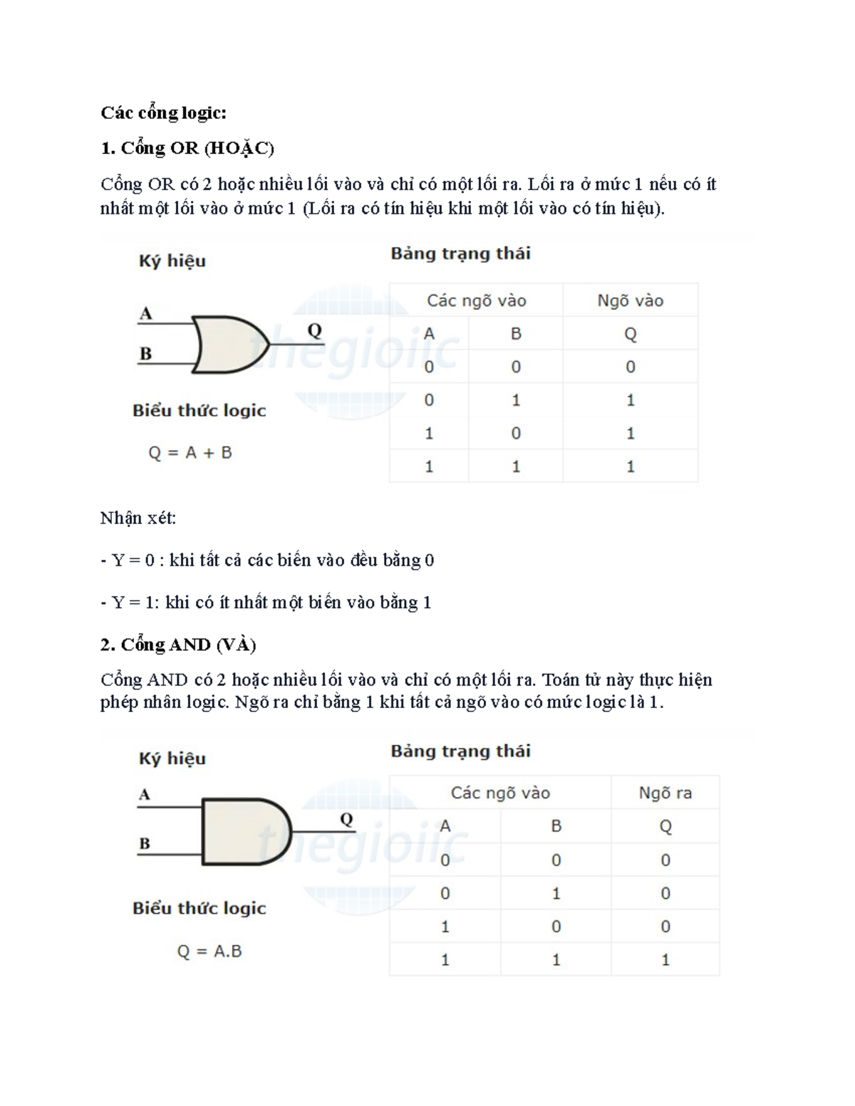 Câu 1 KTS - wefawfawfw - Các cổng logic: Cổng OR (HOẶC) Cổng OR có 2 ...