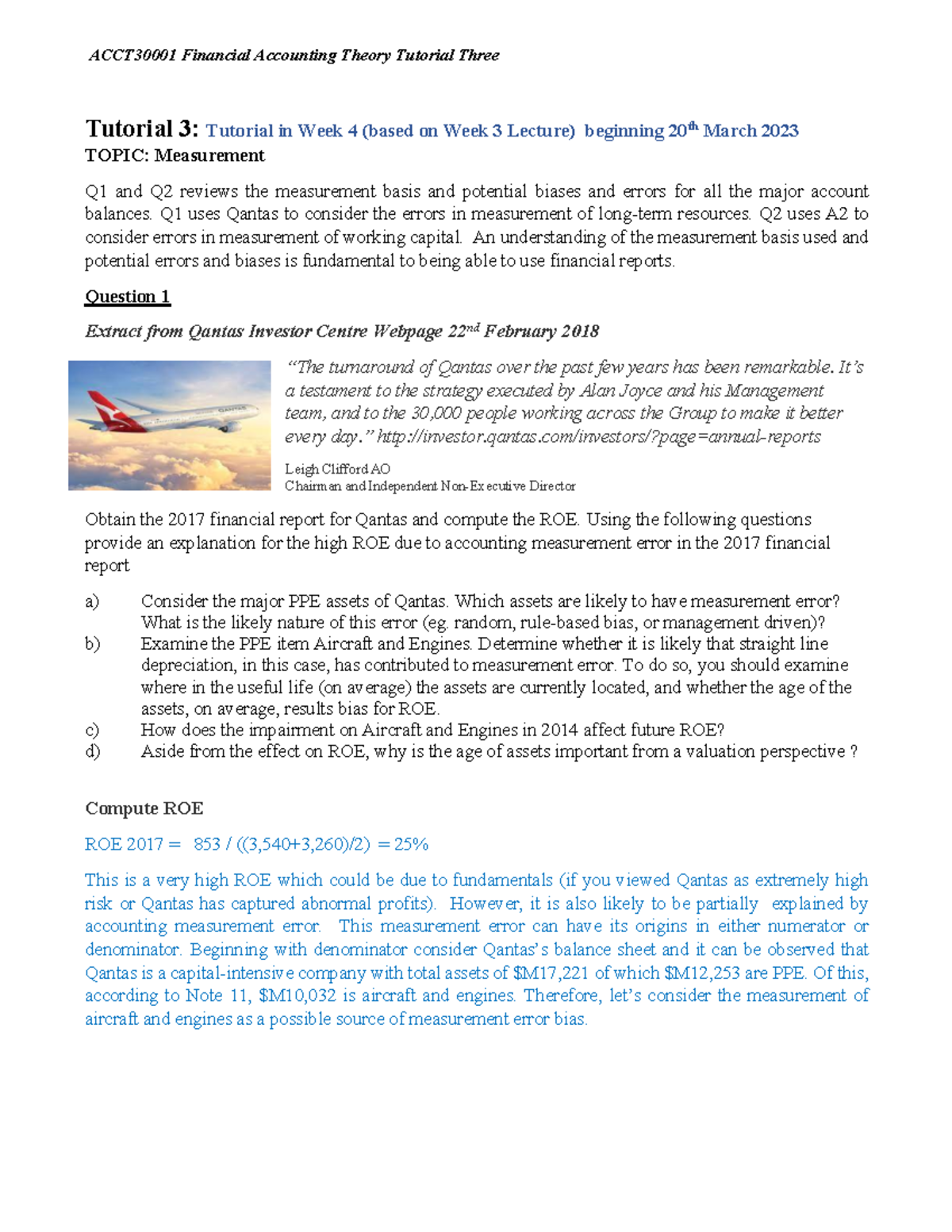 T3-sol AFFS - T3-sol AFFS - Tutorial 3: Tutorial in Week 4 (based on Week 3 Lecture) beginning ...