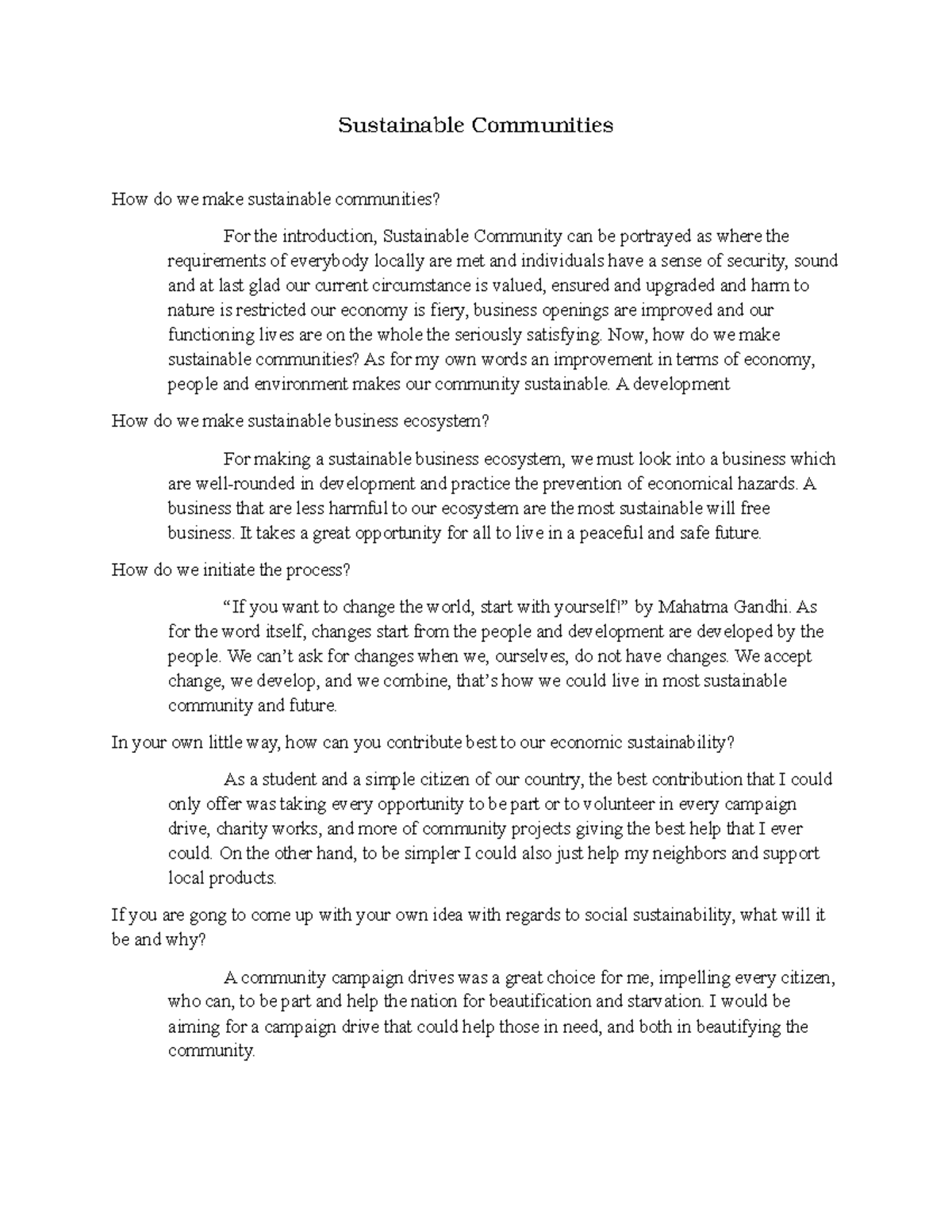 Sustainable Communities on Contemporary World - Sustainable Communities ...