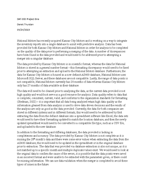 DAT-300 module 3 assignment - Derek Thurston DAT- Module 3 Assignment ...