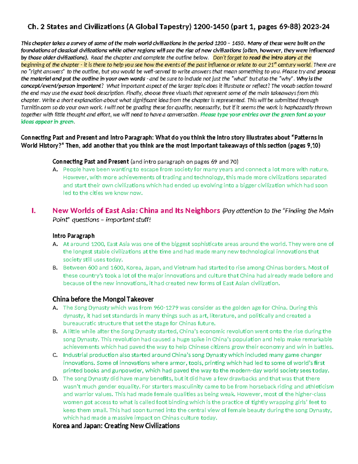 Ch. 2.1 States and Civilizations - A Global Tapestry 1200-1450 (23-24 ...