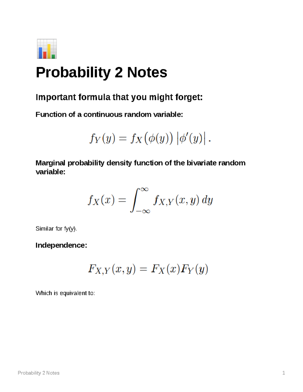 Probability 2 Notes - important formulas - 📊 Probability 2 Notes ...
