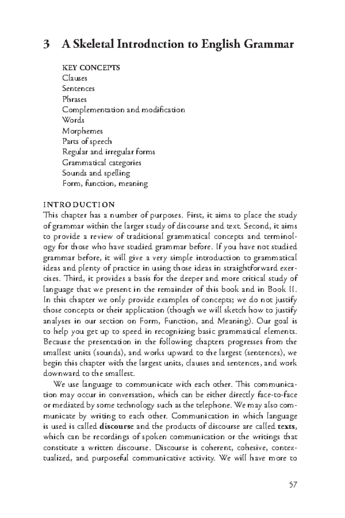 A Skeletal Introduction to English Grammar - First, it aims to place ...
