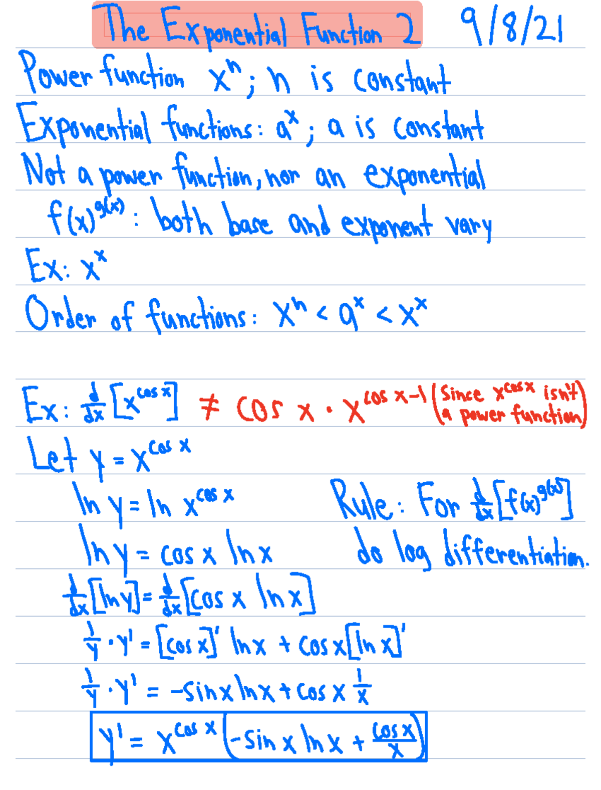 The Exponential Function 2(6.3) - TheExponential Function 2 9 8 21 ...