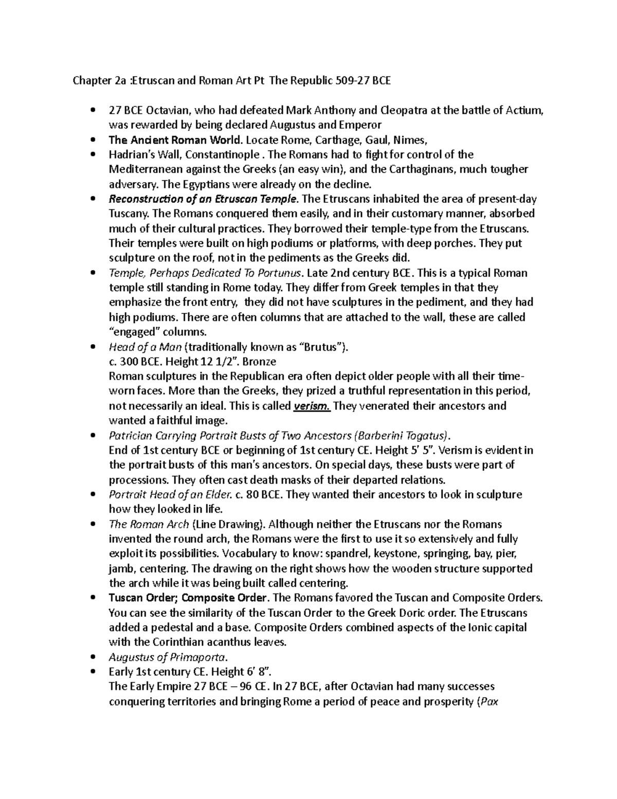 Chapter 2B- Roman Art - Chapter 2a :Etruscan and Roman Art Pt The ...