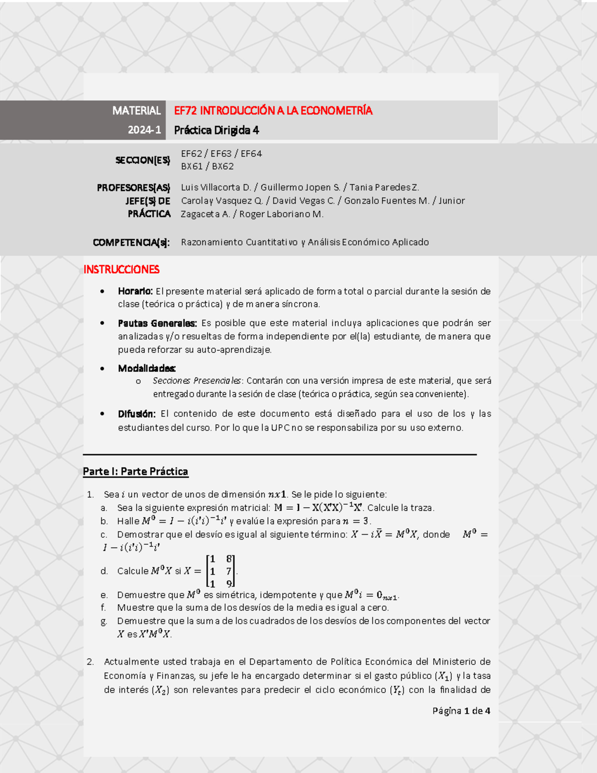 EF72 PD4 2024-1 - Práctica dirigida - INSTRUCCIONES Horario: El presente material será aplicado ...