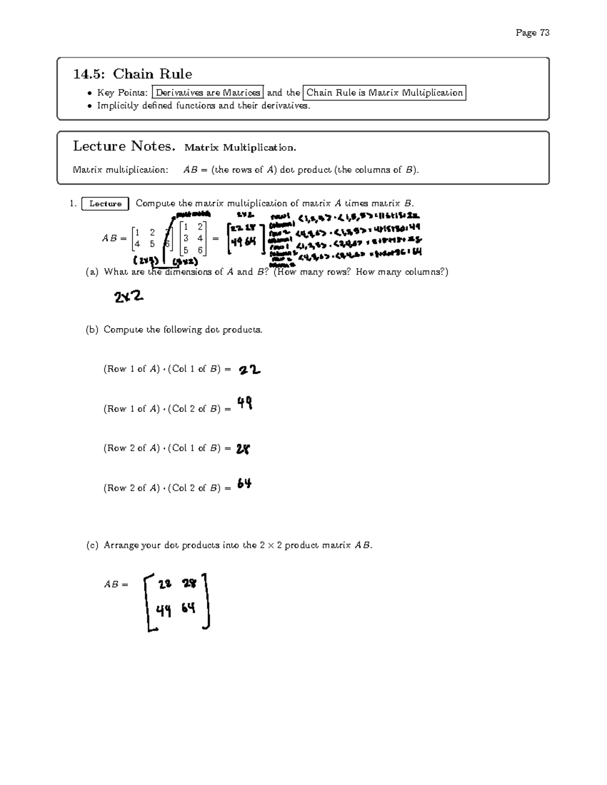 14.5 Chain Rule - Blake Thornton - 14: Chain Rule Key Points ...