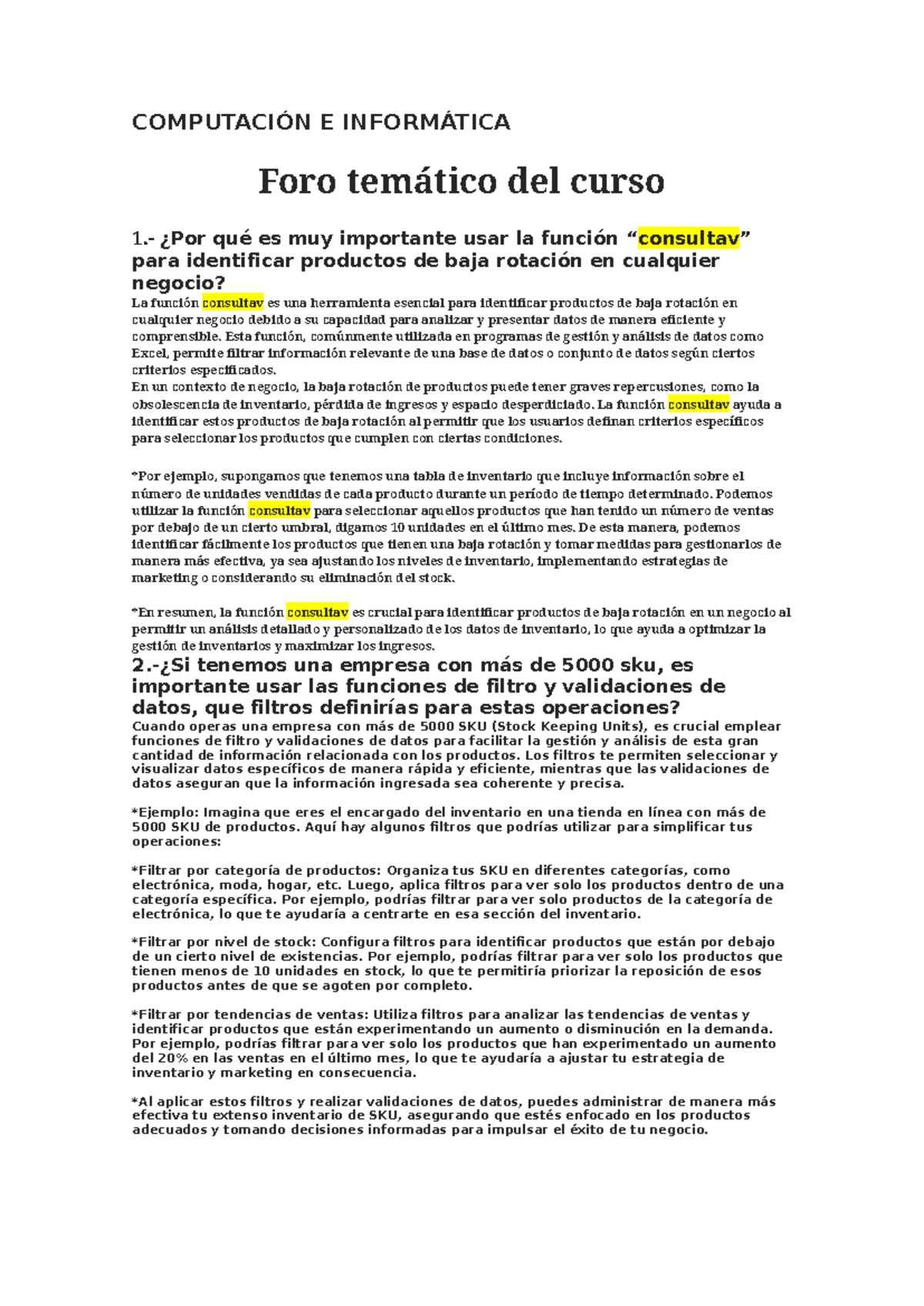 Foro tematico - COMPUTACIÓN E INFORMÁTICA Foro temático del curso 1 ...