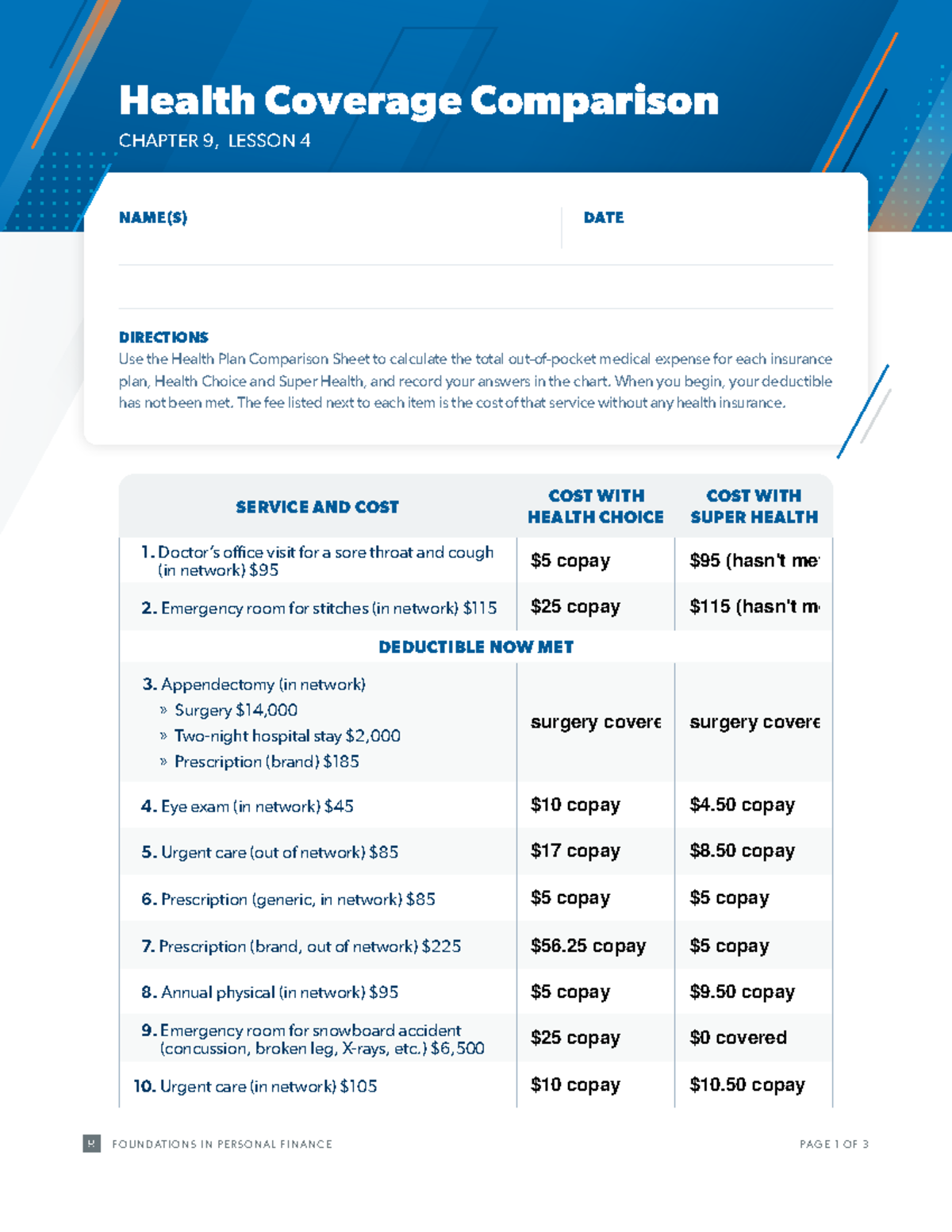 Act ch09 l04 english - FO U N DAT I O N S IN PERSONAL FINANCE Health ...