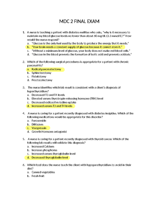 Module 09 Written Assignment – Endocrine Disorders Guide 12 - Adrenal Disorders Cushing’s ...