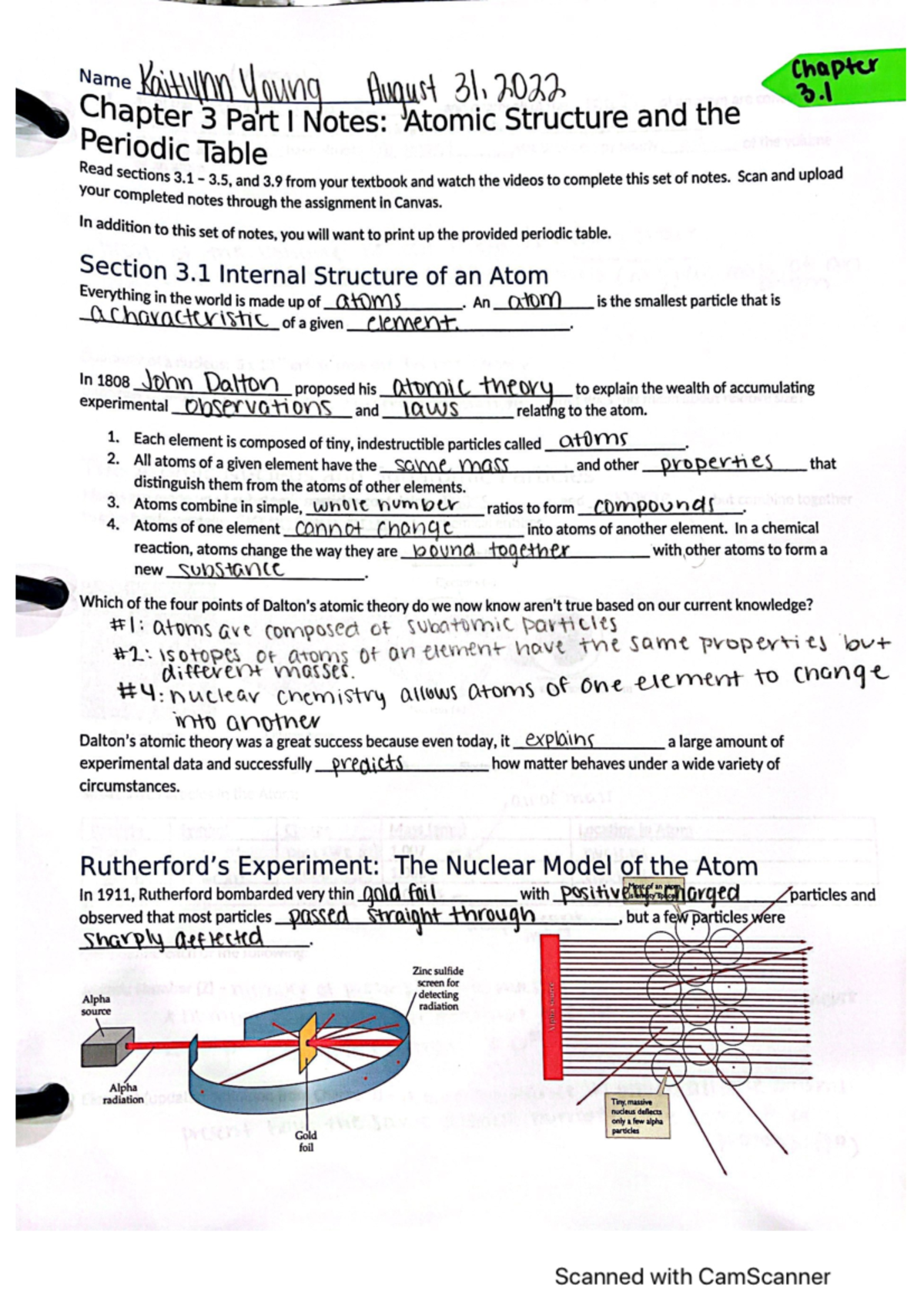 Chapter three notes - CHEM1030 - Studocu