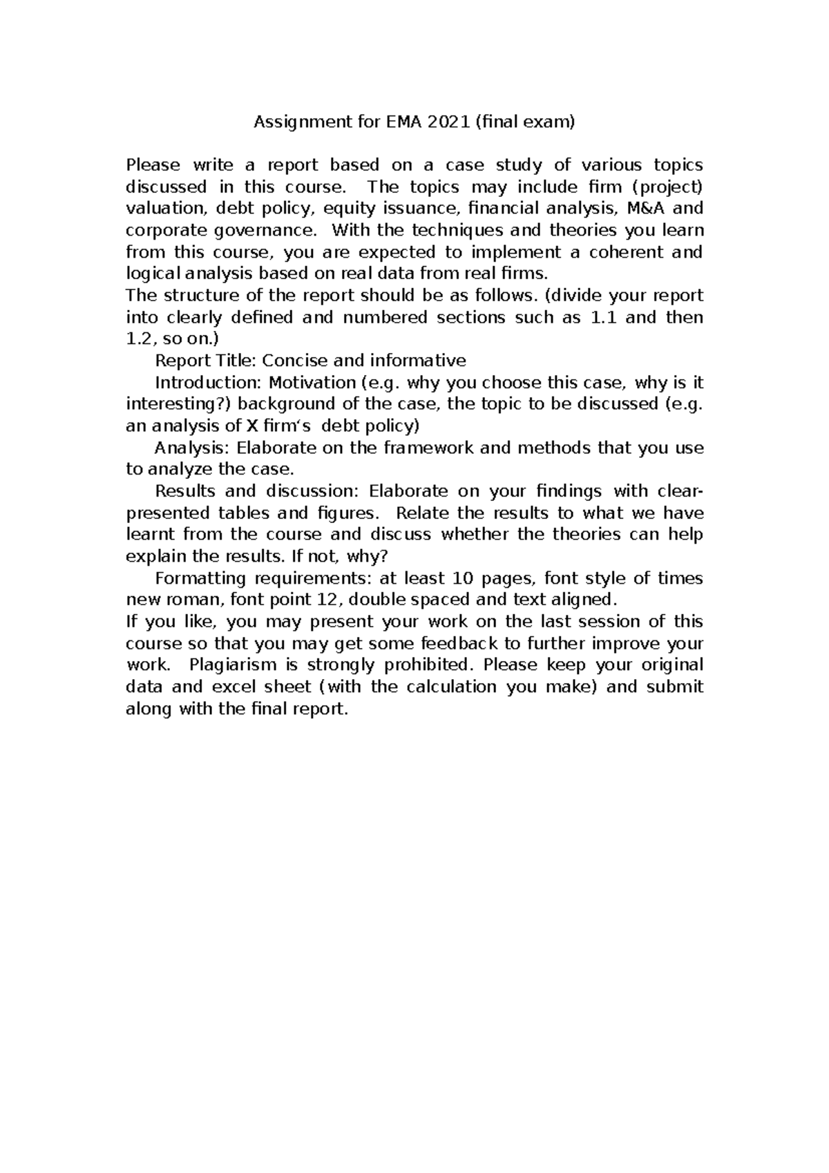 Assignment for winter 2021 - Assignment for EMA 2021 (final exam ...