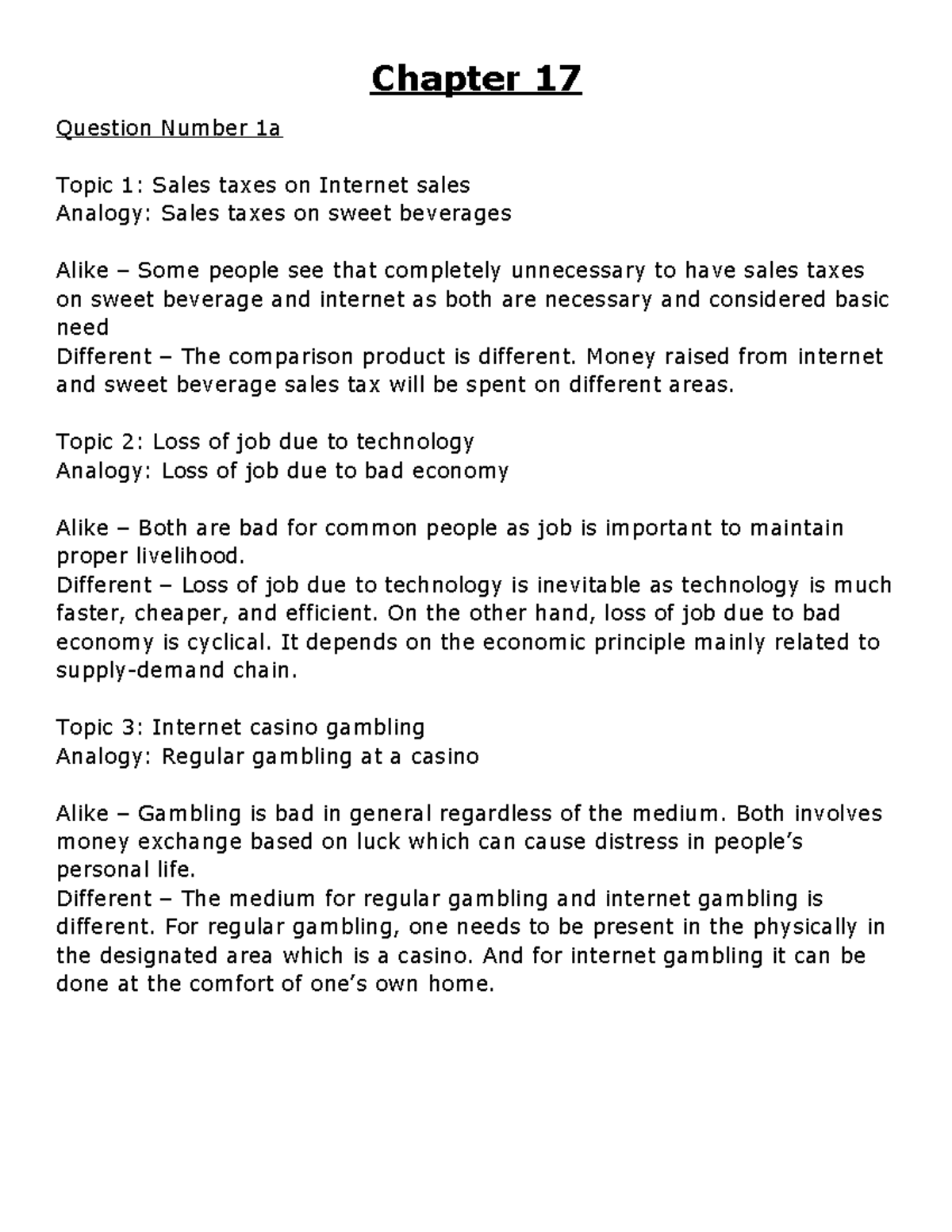 Assignment 6 for COMP 200 in Athabasca University - Chapter 17 Question Number 1a Topic 1: Sales ...