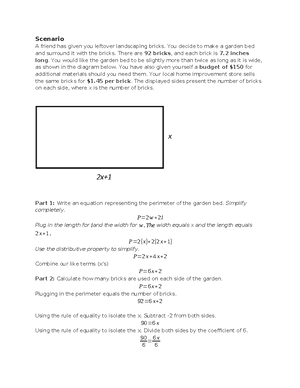 [Solved] An algebraic expression can be used to model a reallife ...