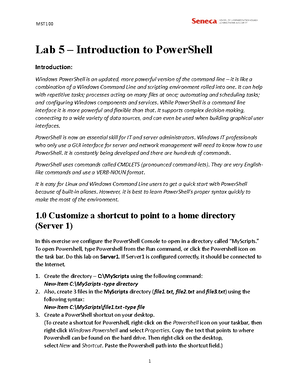 MST100 - Week 08 - Powershell 2 - PowerShell 2 More PowerShell What ...