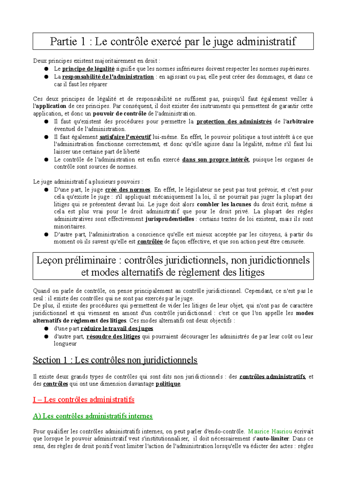 Droit Administratif - Partie 1 : Le contrôle exercé par le juge ...