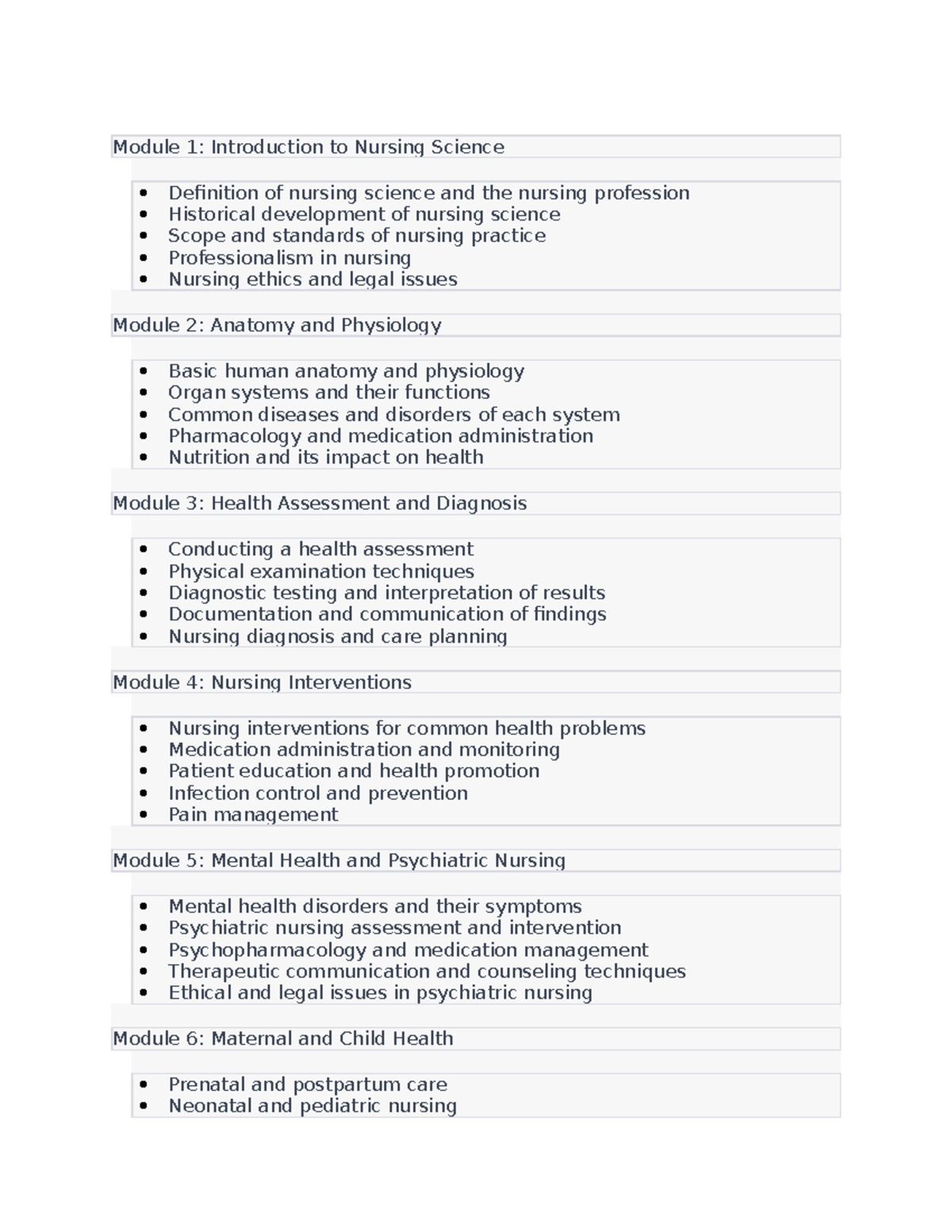 Nursing Science Study Guide - Module 1: Introduction to Nursing Science ...