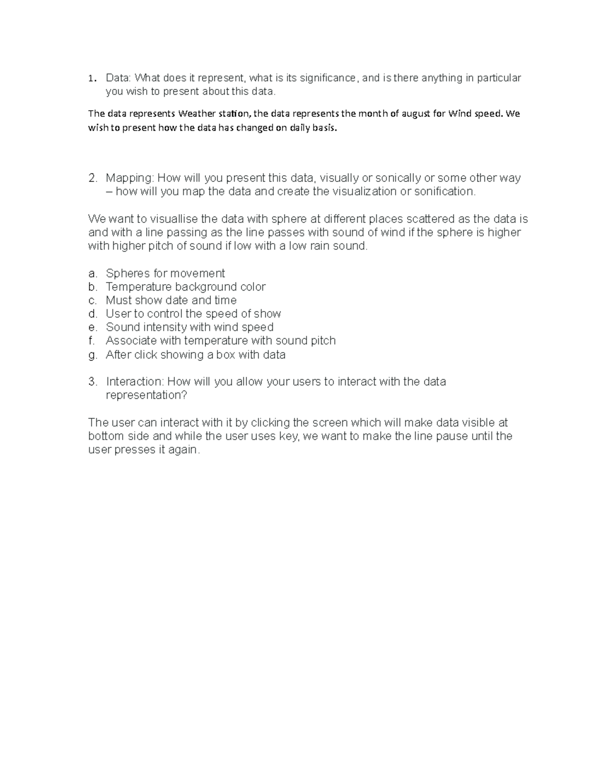 Data - Prototype design - Data: What does it represent, what is its ...