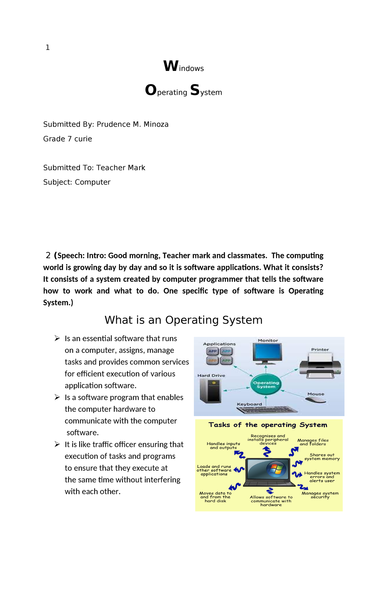 Windows operating system report - 1 Windows Operating System Submitted ...