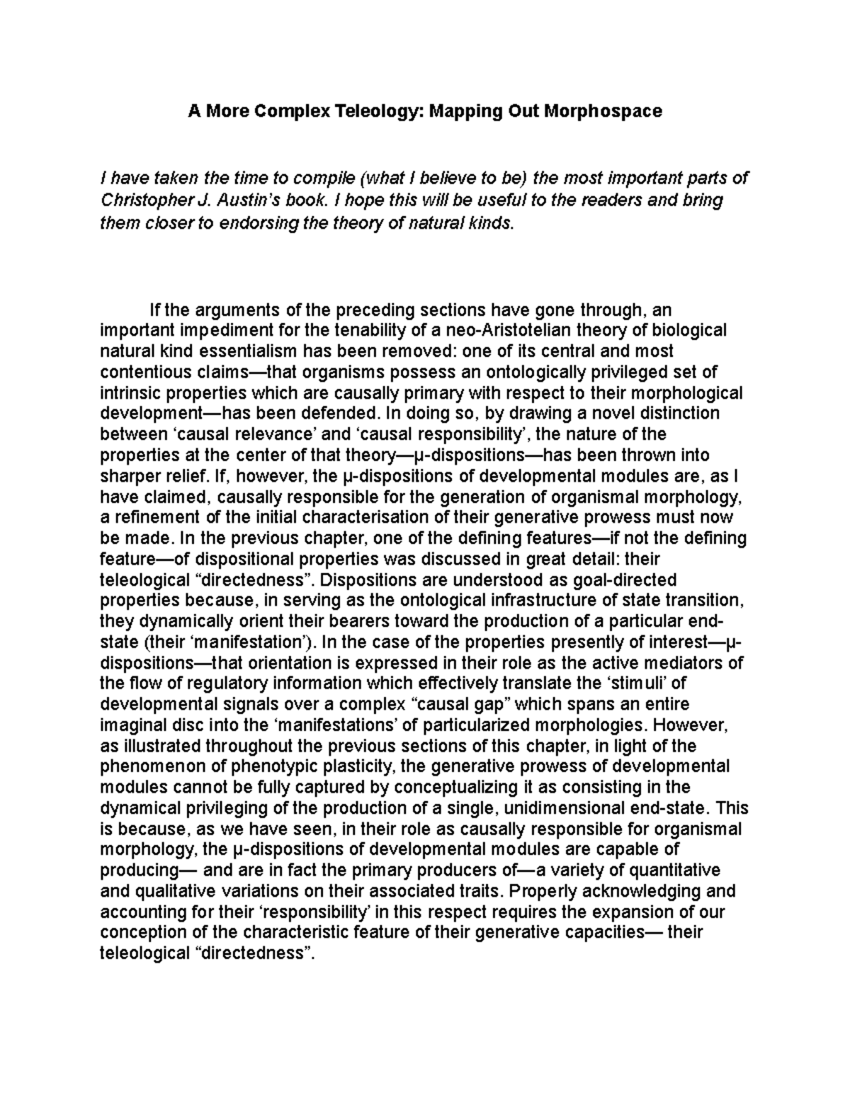 A more complex Teleology - A More Complex Teleology: Mapping Out ...