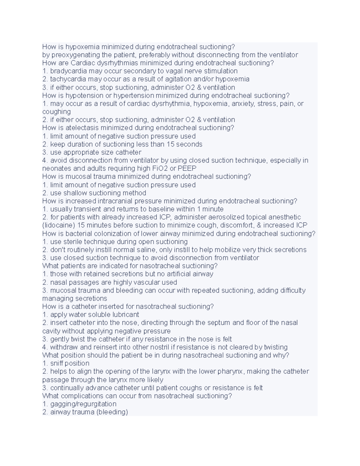 Rct set 3 - Lecture notes for RCT II - How is hypoxemia minimized ...