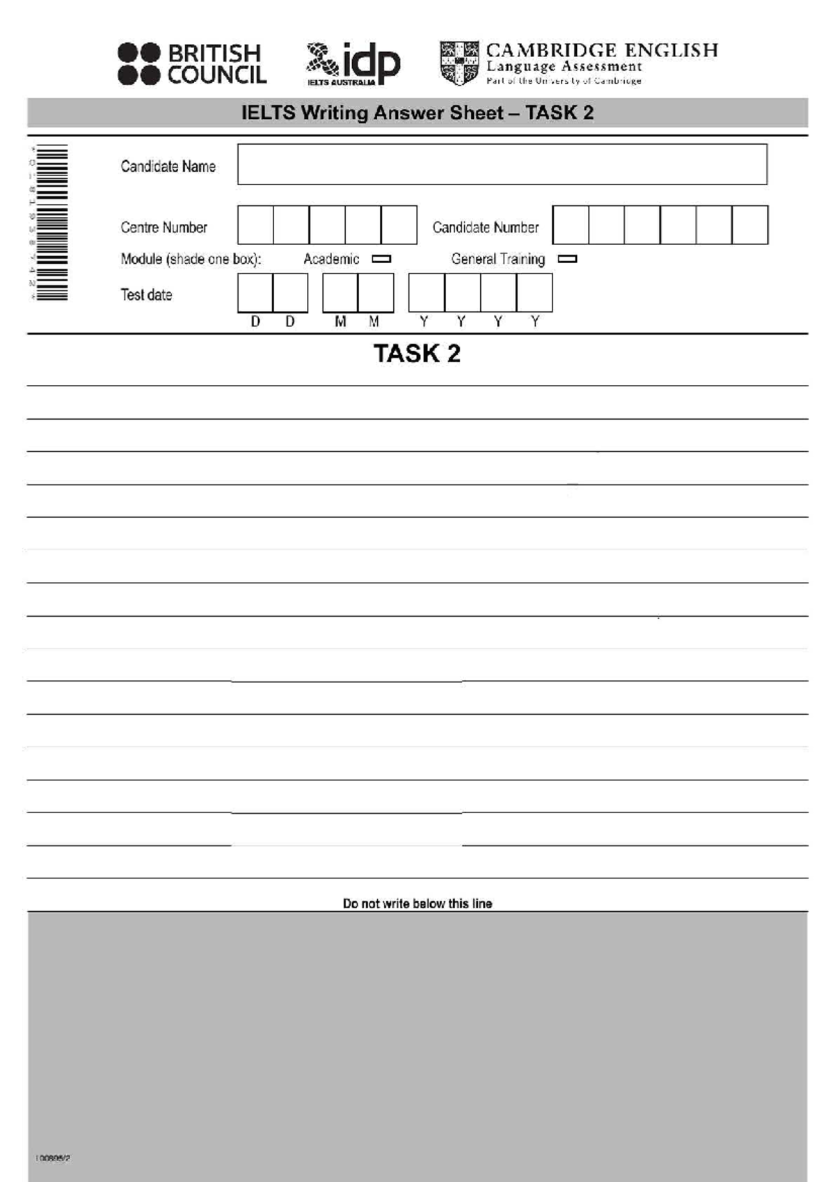 Writing Answer Sheet Task2 new - Advance English - Studocu
