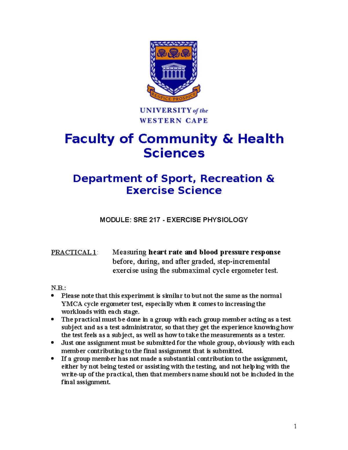 1. Practical HR BP Response to Exercise Guidelines - Faculty of ...